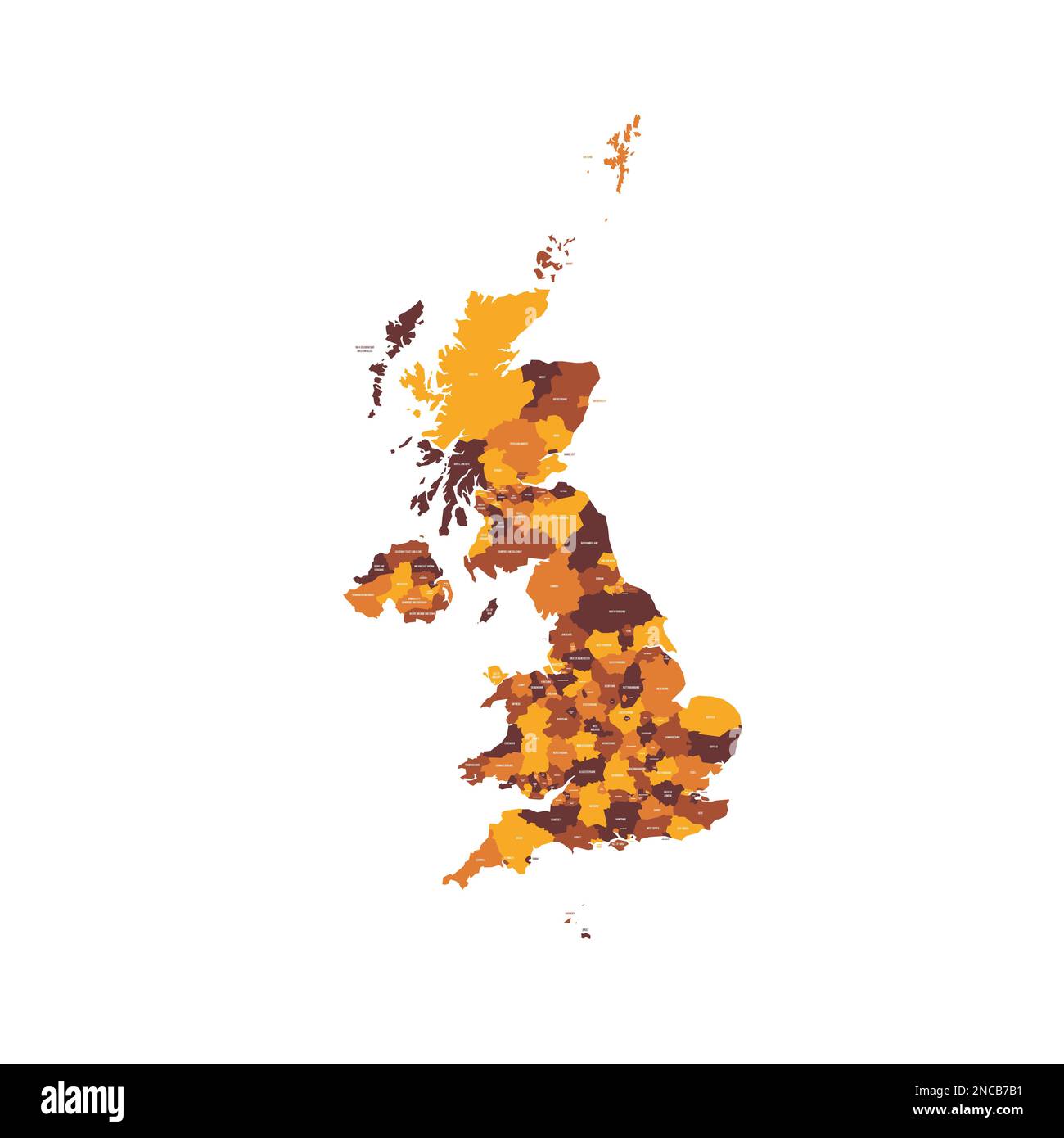 Uk counties map vector hi-res stock photography and images - Alamy