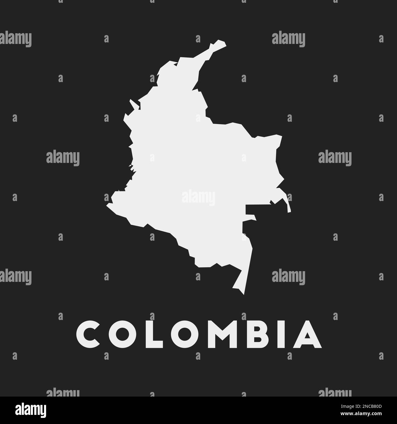 Colombia icon. Country map on dark background. Stylish Colombia map ...