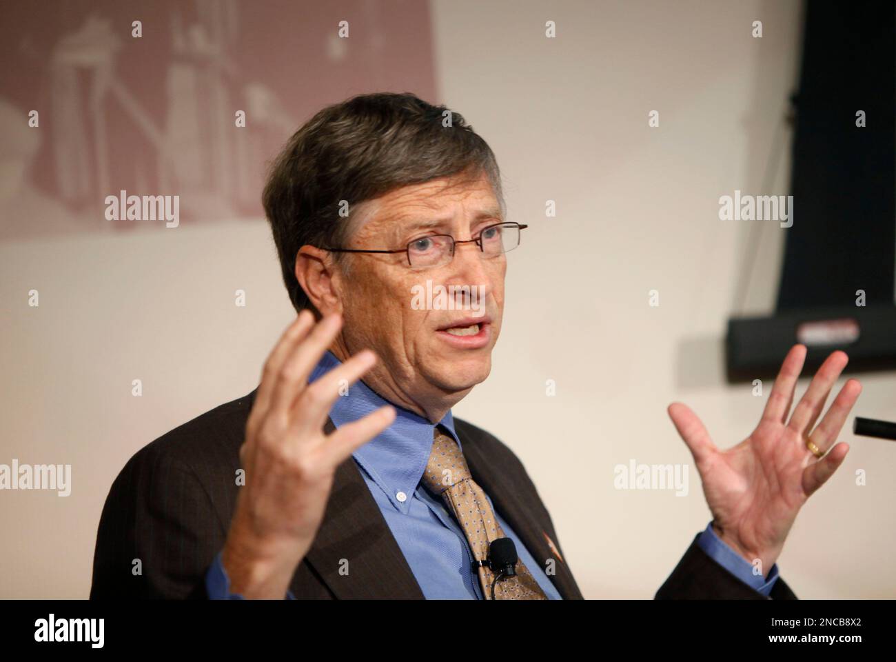 Bill Gates, co-chair of the Bill and Melinda Gates Foundation, speaks ...