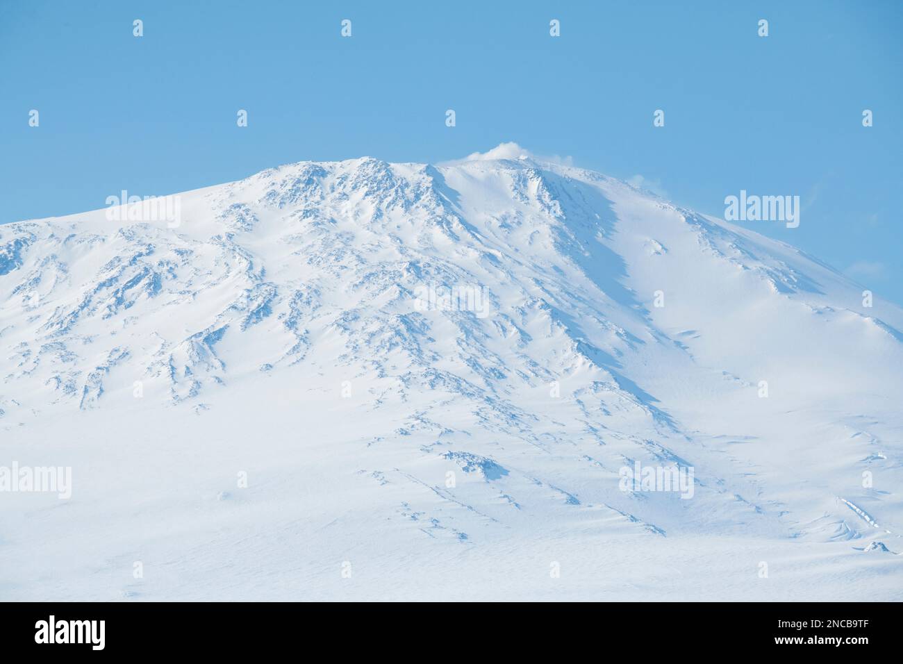 Antarctica, Ross Island. Ross Sea view of Mount Erebus, second-highest ...