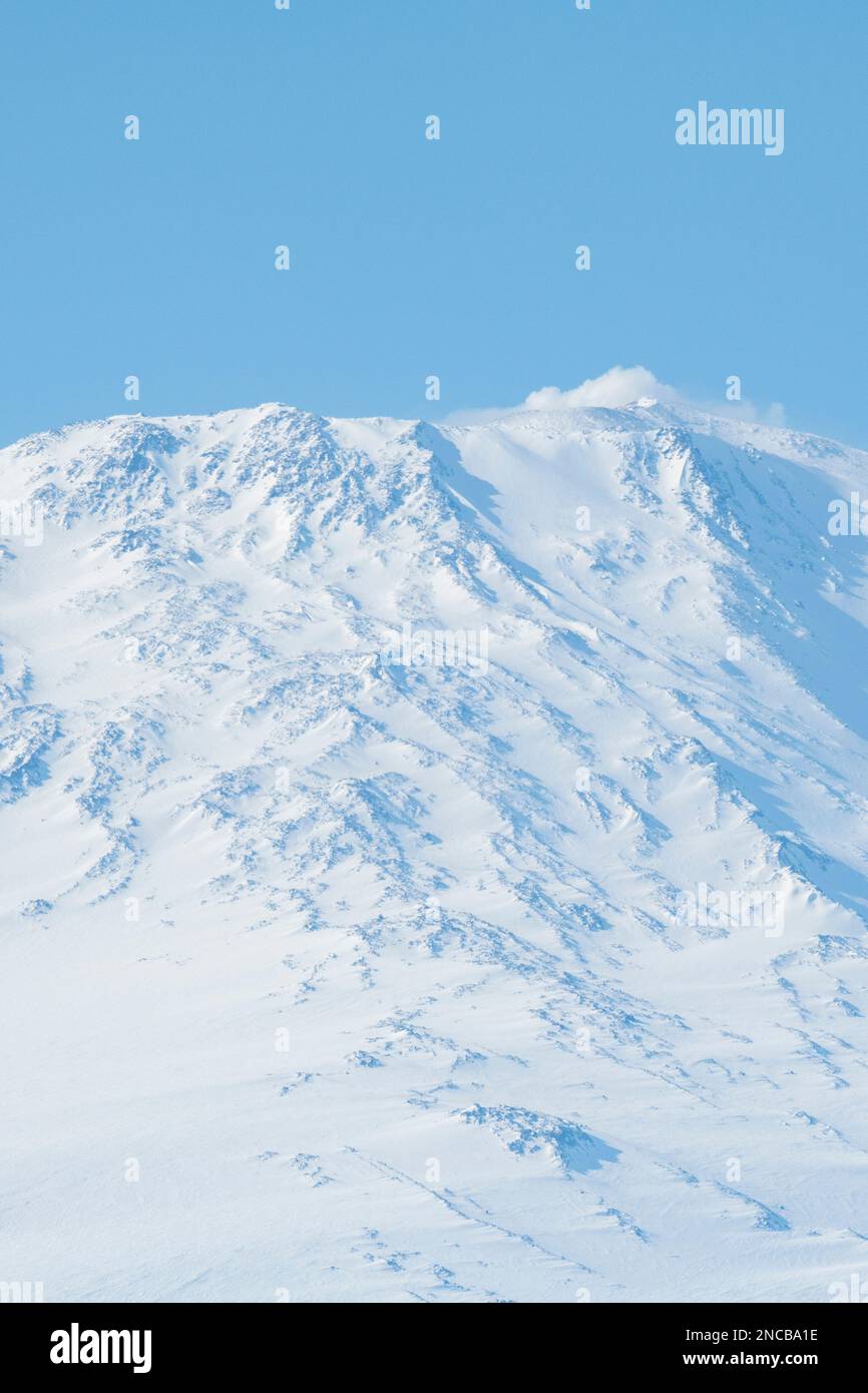Antarctica, Ross Island. Ross Sea view of Mount Erebus, second-highest ...