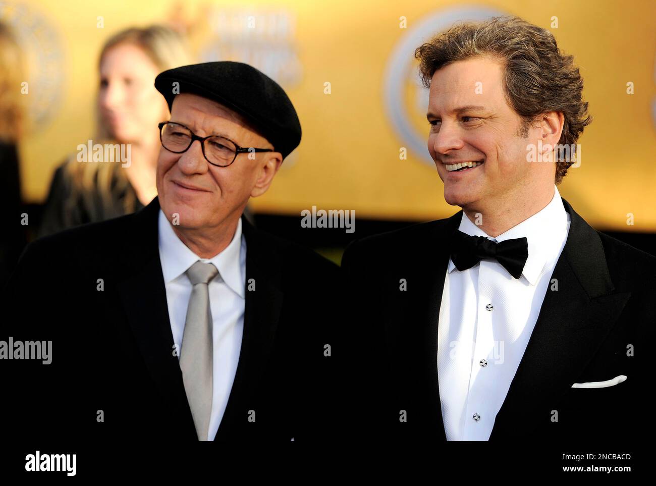 Actors Geoffrey Rush, left, and Colin Firth arrive at the 17th Annual ...