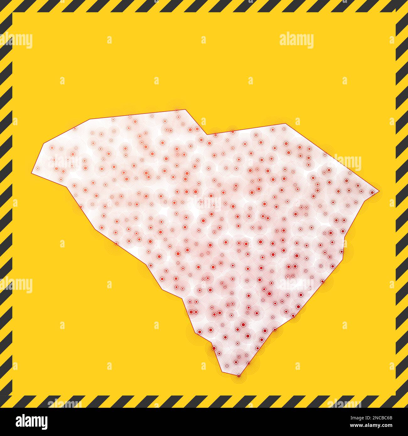 South Carolina closed - virus danger sign. Lockdown US state icon ...