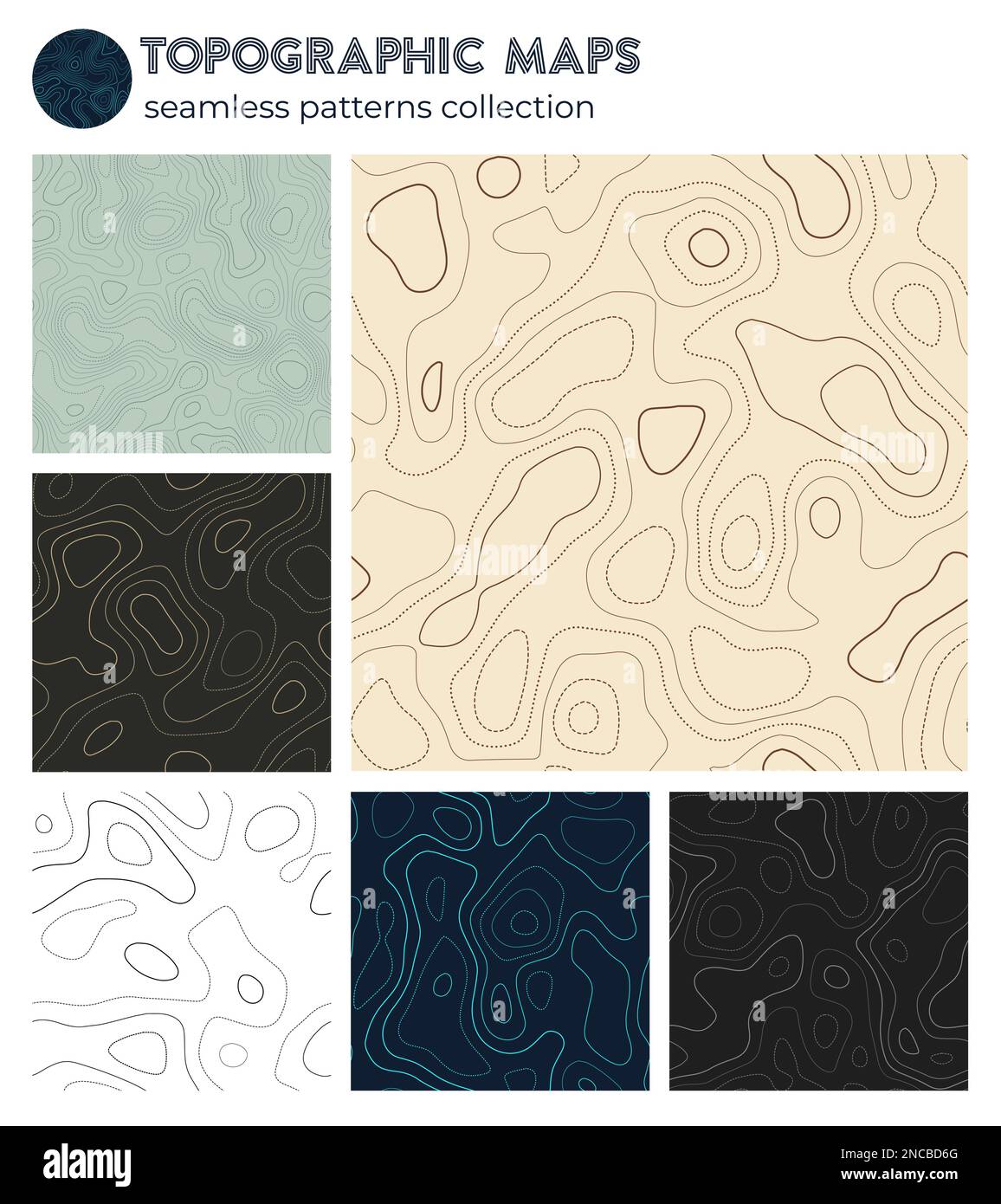 Topographic maps. Awesome isoline patterns, seamless design. Appealing ...