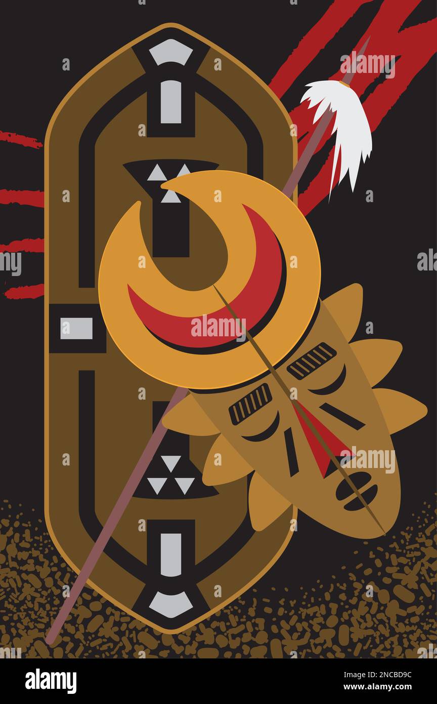 Colorful african ethnic mask. Tribal ritual traditions, totem ...