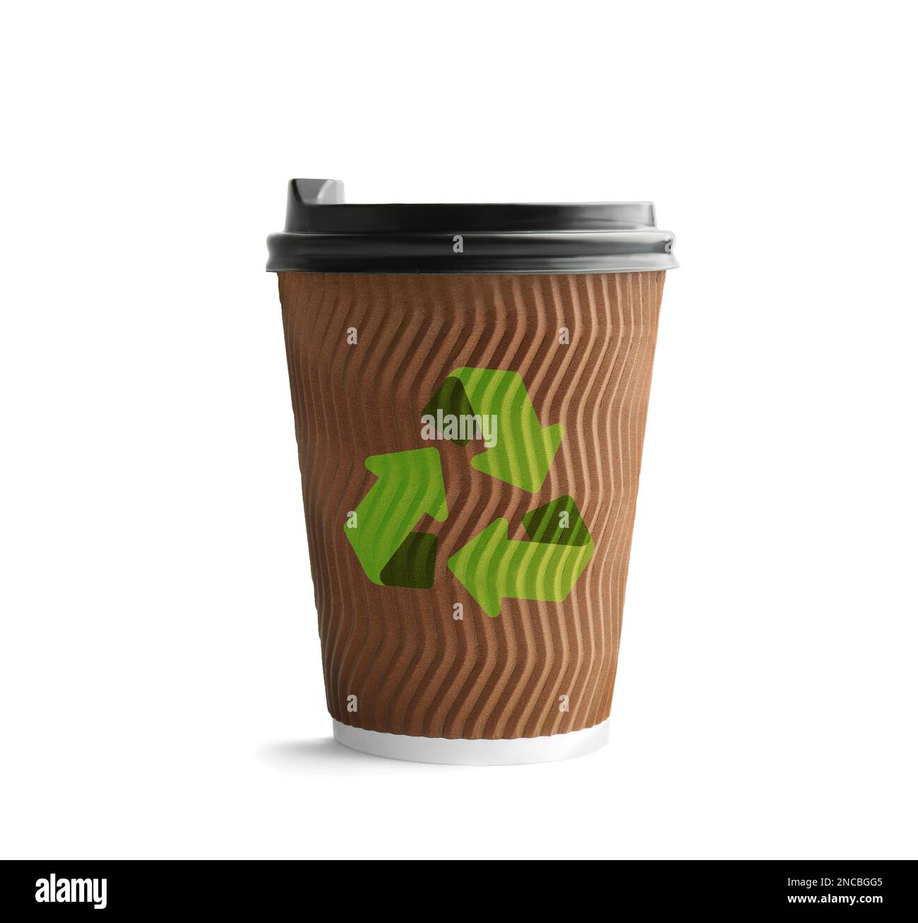 Paper cup with recycling symbol on white background Stock Photo - Alamy