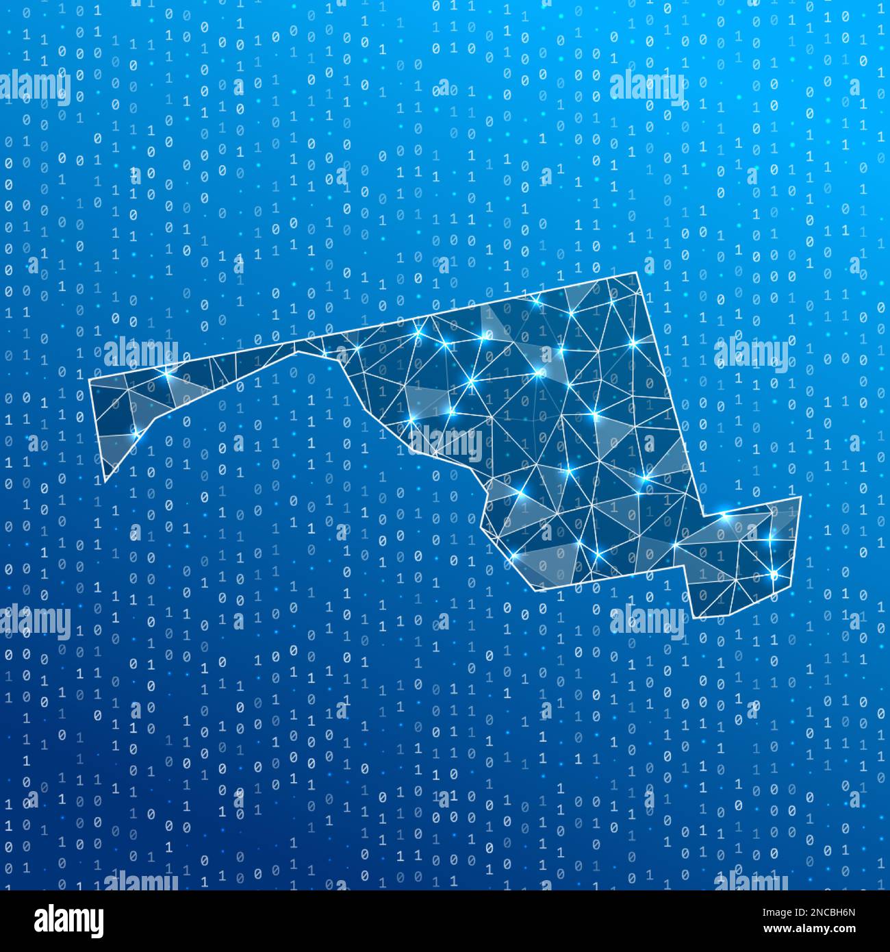 Network map of Maryland. Us state digital connections map. Technology ...