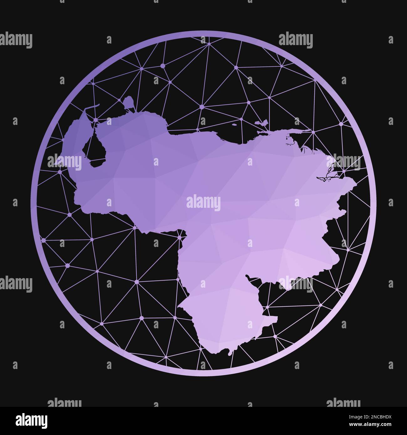 Venezuela icon. Vector polygonal map of the country. Venezuela icon in ...