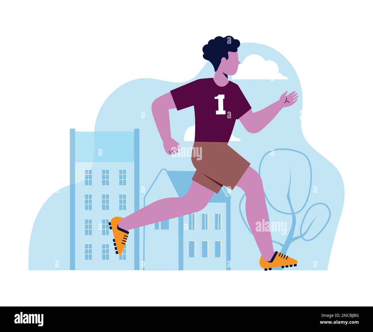 Male athlete running up Stock Vector Images - Alamy