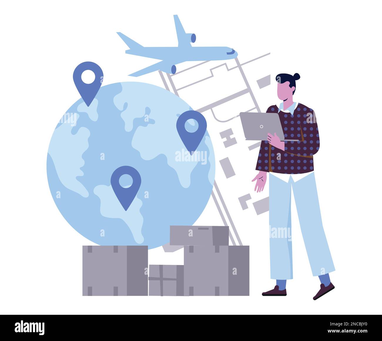 Import export logistics concept map Cut Out Stock Images & Pictures - Alamy