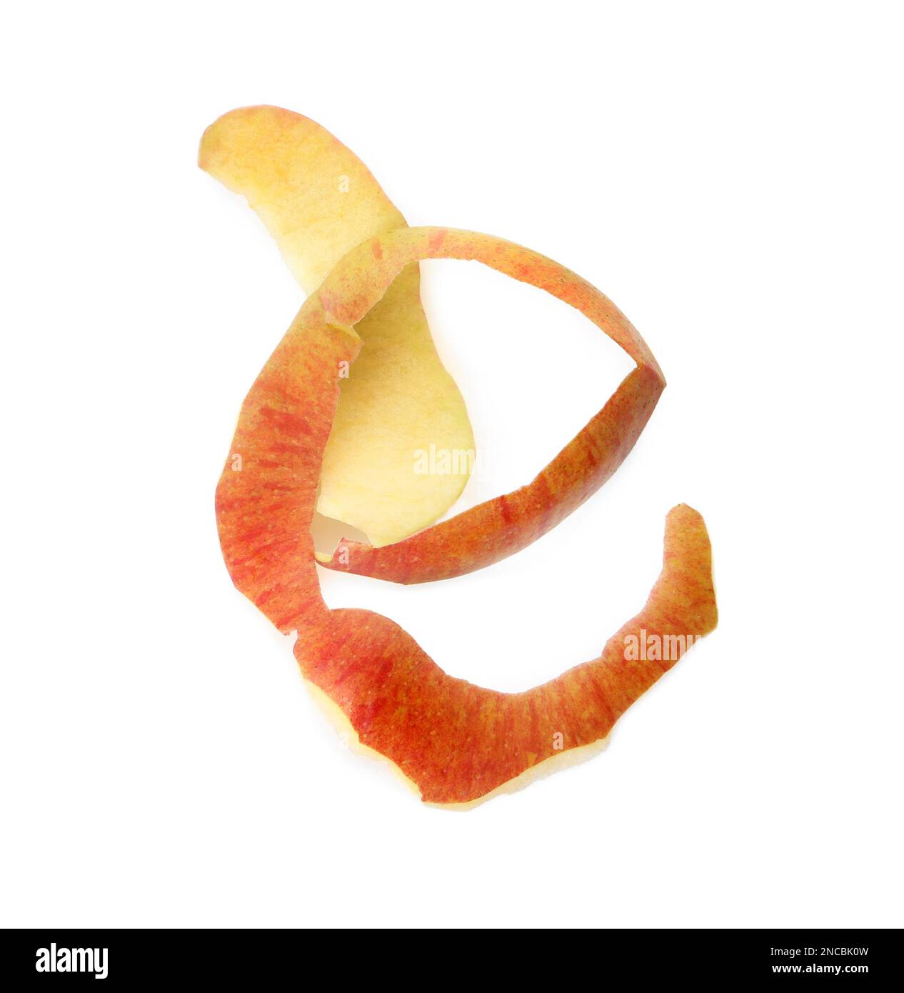 Apple peel on white background, top view. Composting of organic waste ...