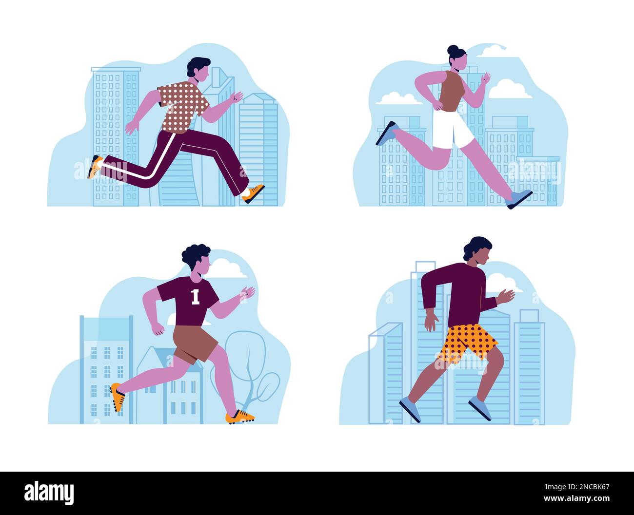 Set of running people Stock Vector Image & Art - Alamy
