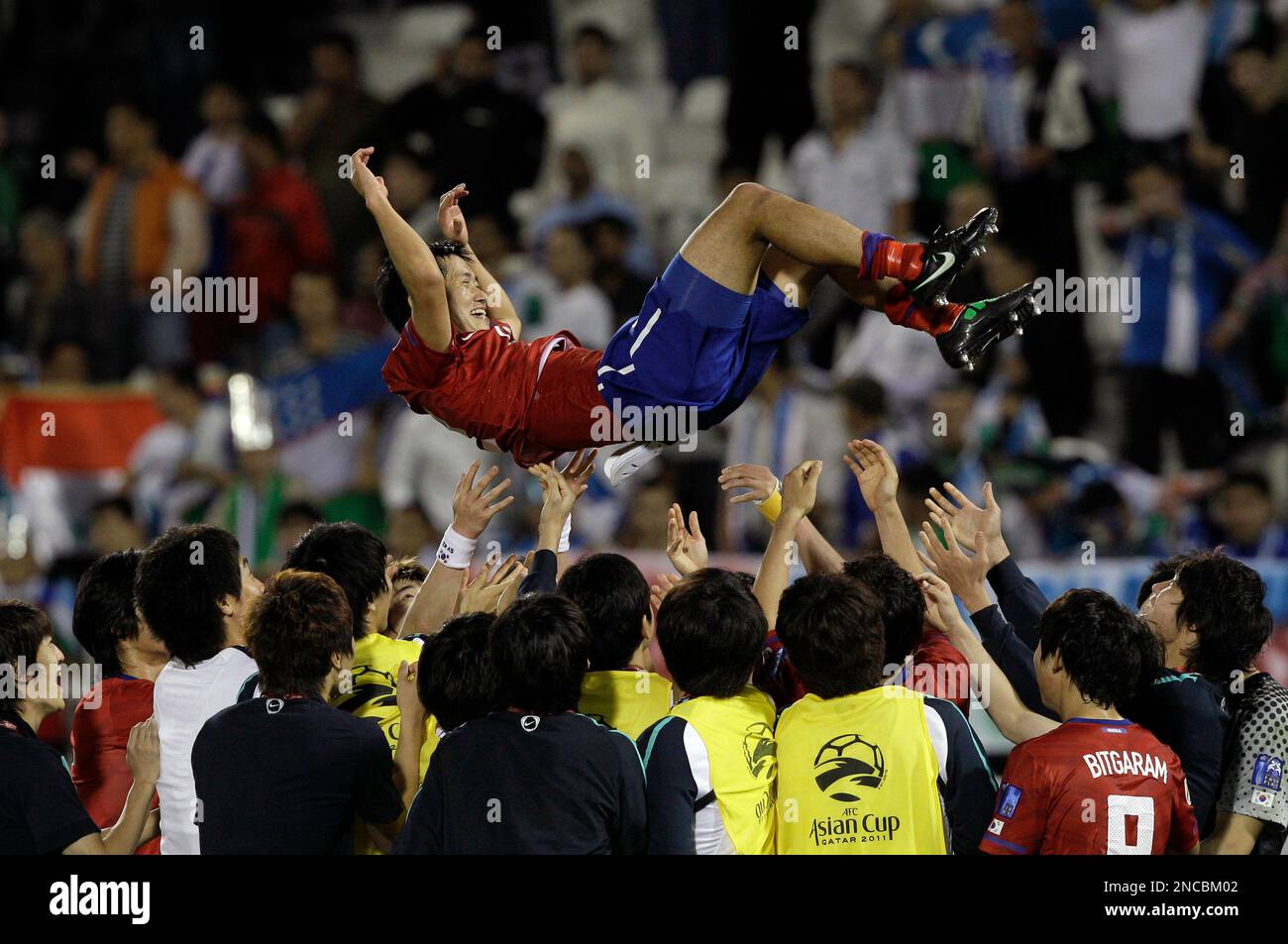 South Korea's player Lee Young Pyo celebrates after winning the AFC ...
