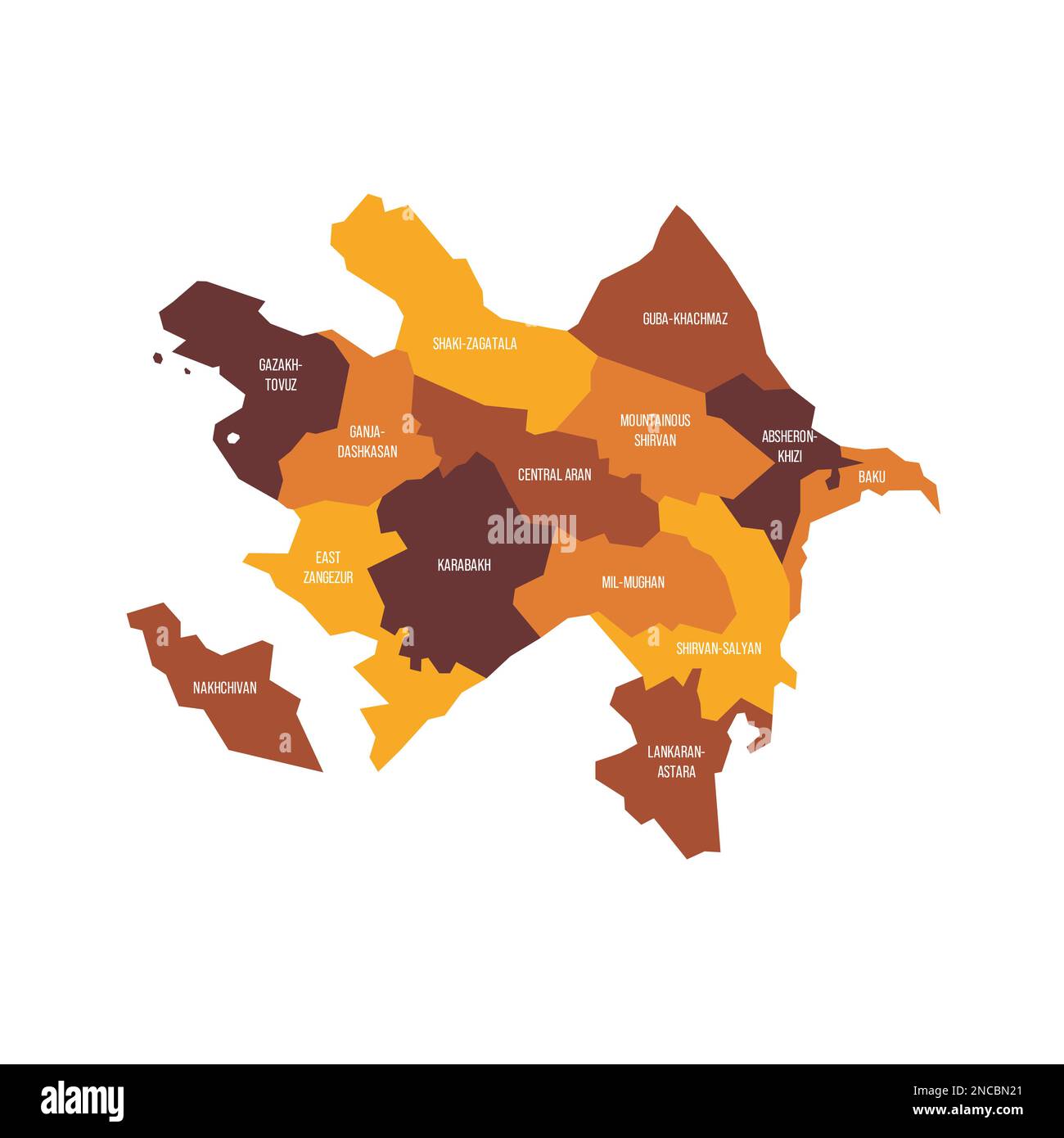 Azerbaijan Political Map Of Administrative Divisions Districts