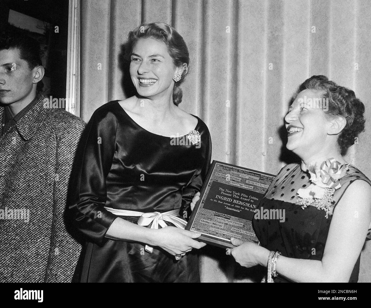 Ingrid Bergman, left, receives award for being best actress of year for ...