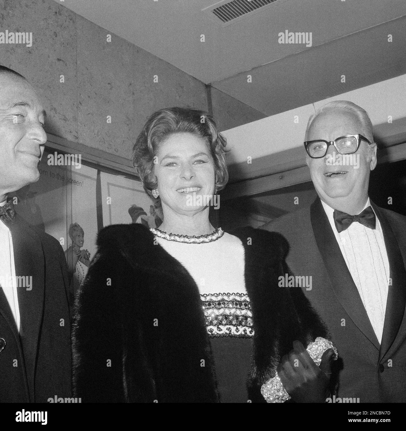 Ingrid Bergman stands in a New York City Theater at the premiere of her ...