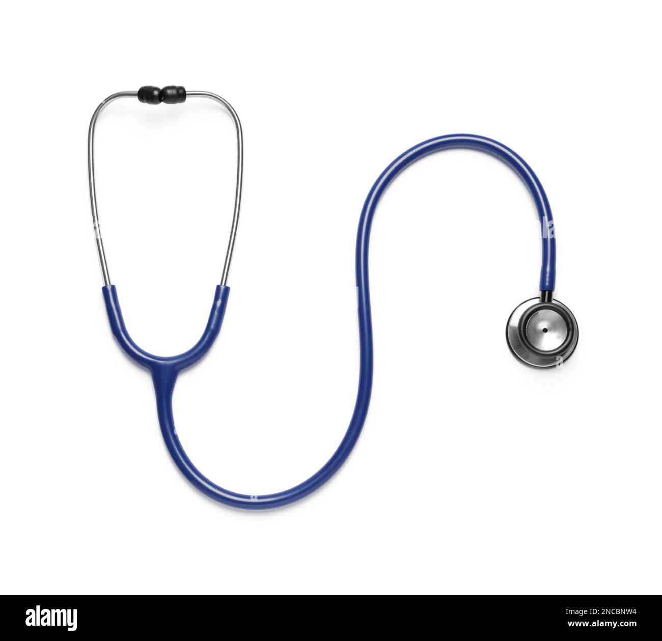Modern stethoscope on white background, top view Stock Photo - Alamy