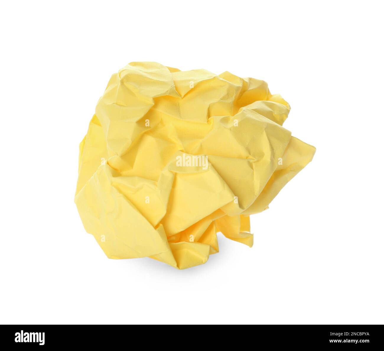 Crumpled sheet yellow paper Cut Out Stock Images & Pictures - Alamy