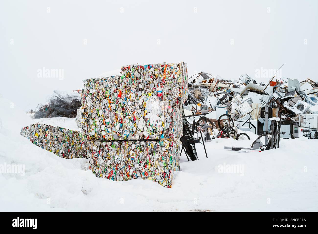 Environmental pollution with plastic, garbage, waste. Land fill full ...