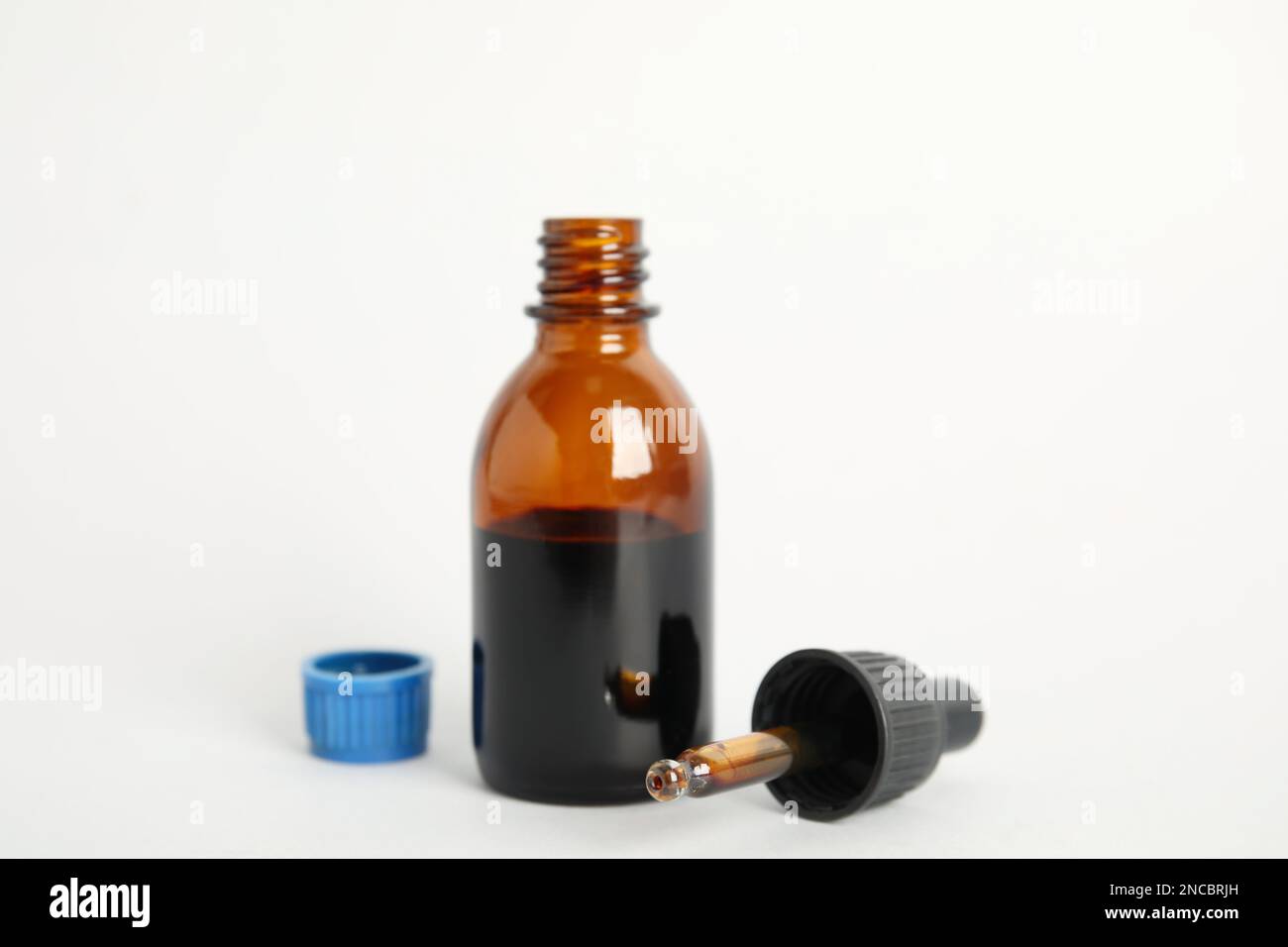 Bottle of medical iodine and dropper on white background Stock Photo ...