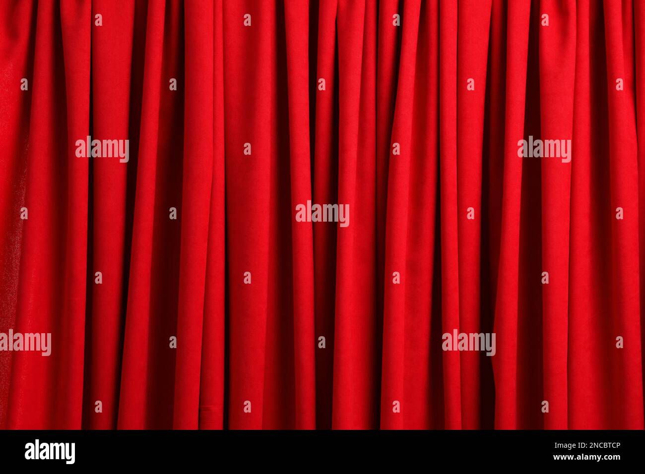 Closed elegant red front curtains as background, closeup Stock Photo ...