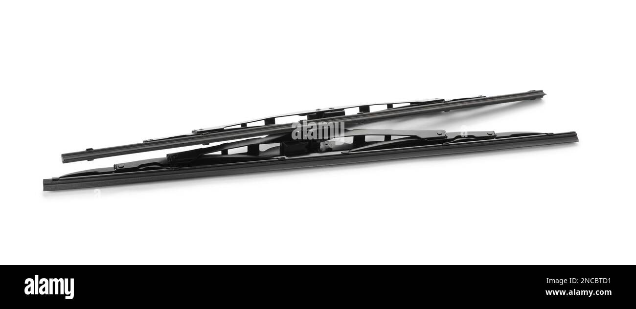 Pair of car windshield wipers on white background Stock Photo - Alamy