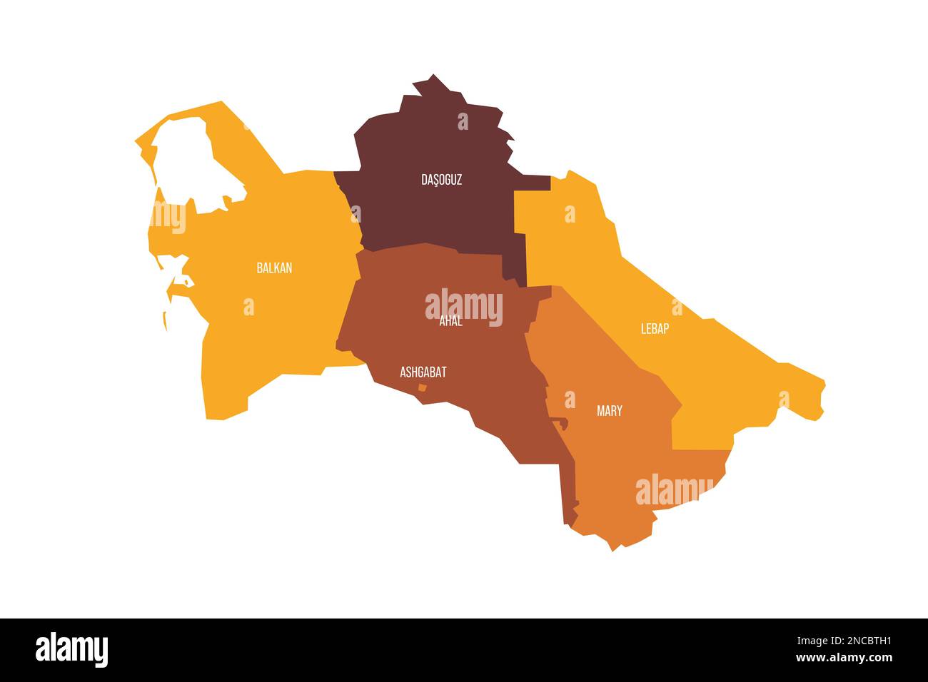 Turkmenistan political map of administrative divisions - regions and ...