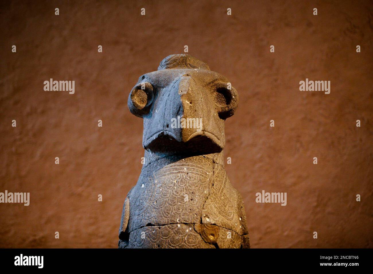 The reconstructed 'Raptor' sculpture is on display at the exhibition ...