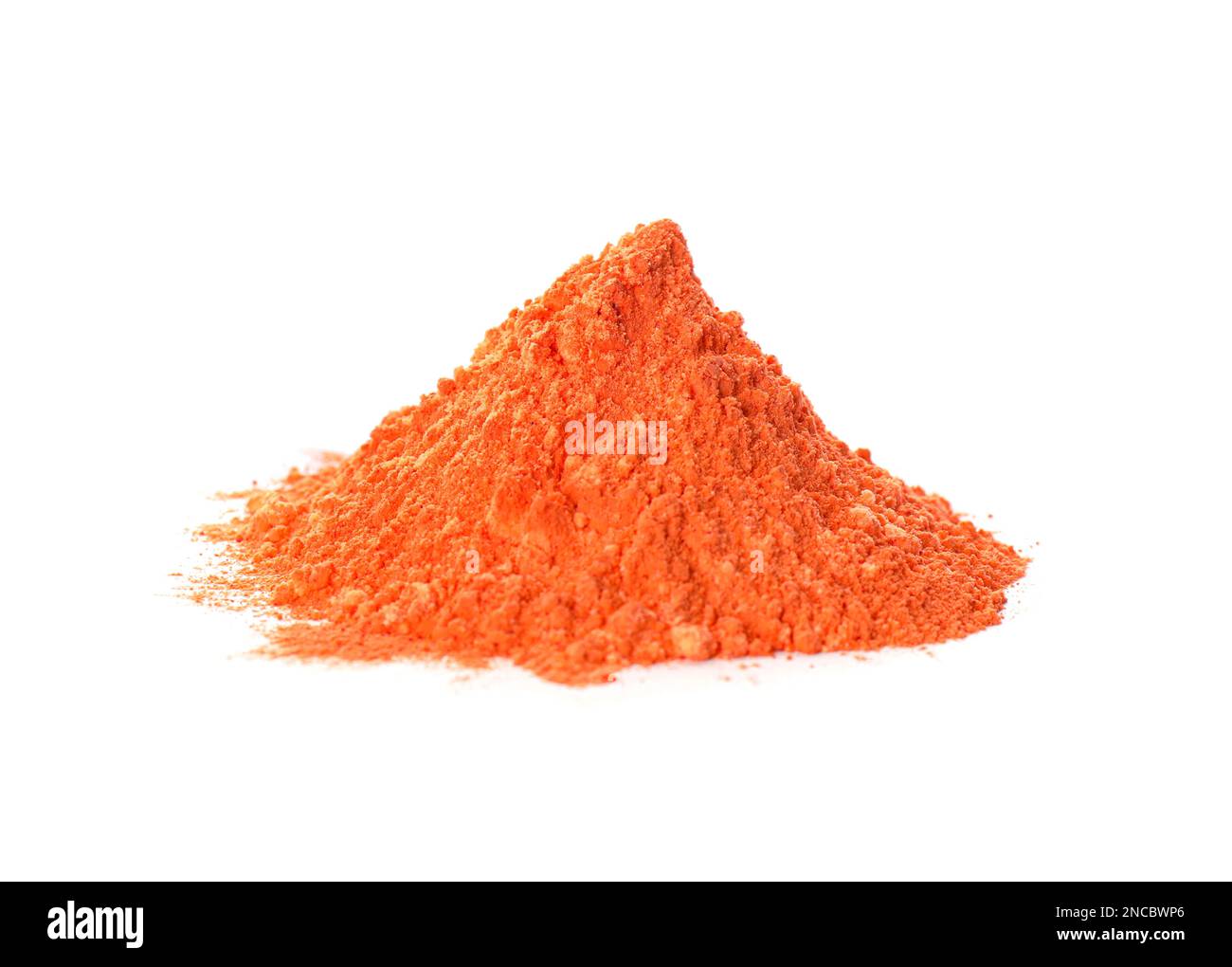 Orange powder dye on white background. Holi festival Stock Photo - Alamy