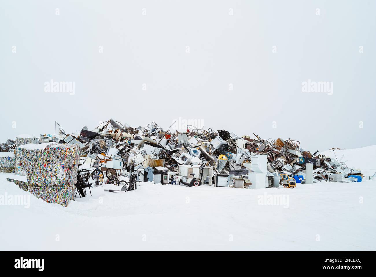 Environmental pollution with plastic, garbage, waste. Land fill full ...