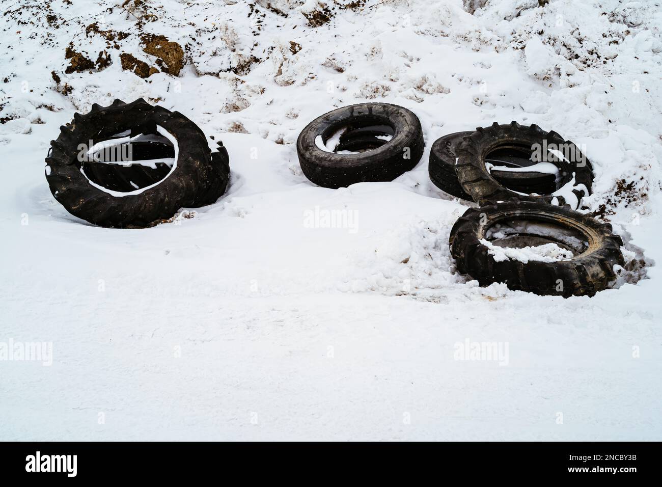 Environmental pollution with plastic, garbage, waste. Land fill full ...