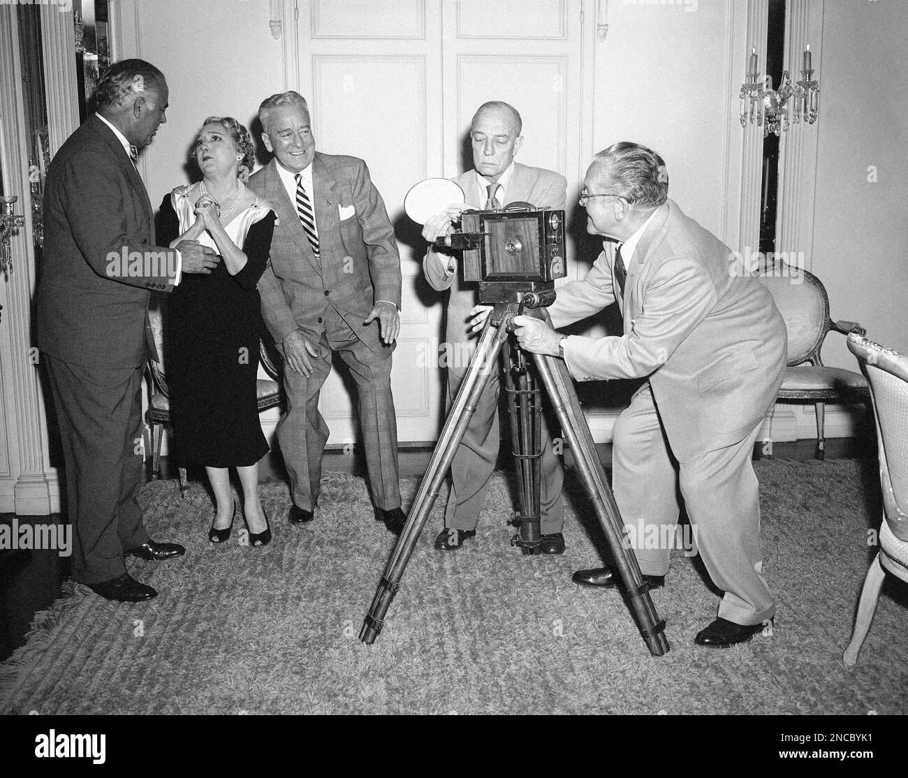 Silent screen stars left to right are Antonio Moreno, Mary Pickford and ...