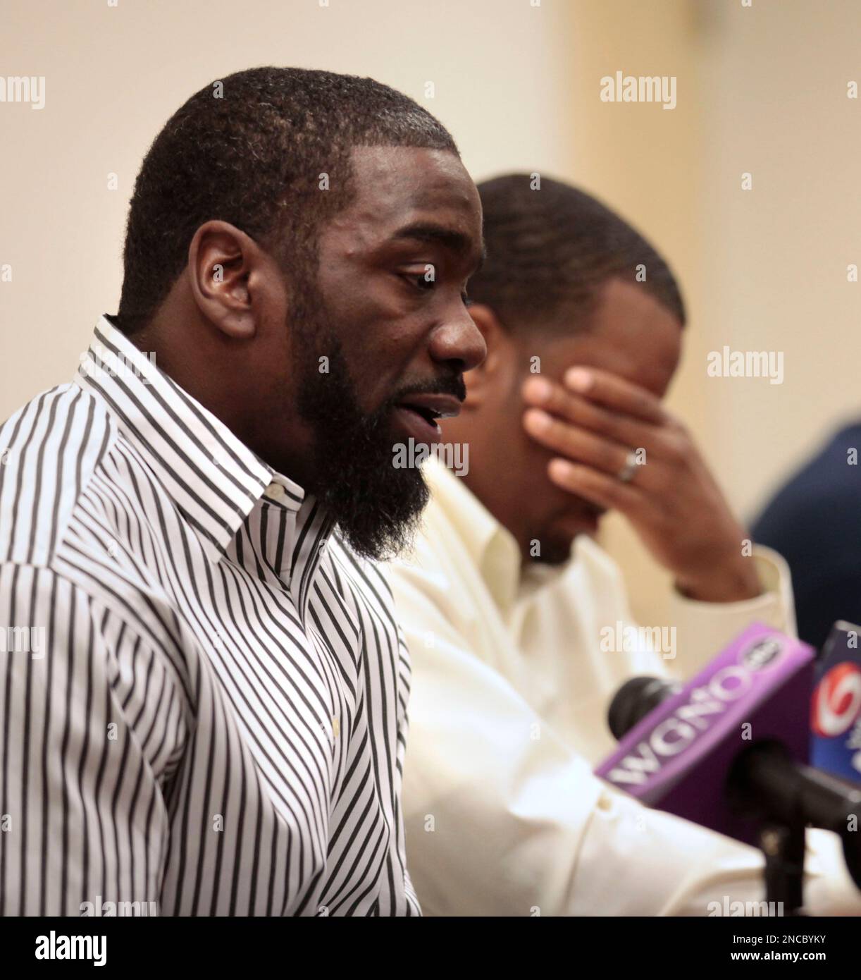 Baltimore Ravens player Ed Reed speaks at a news conference about the ...