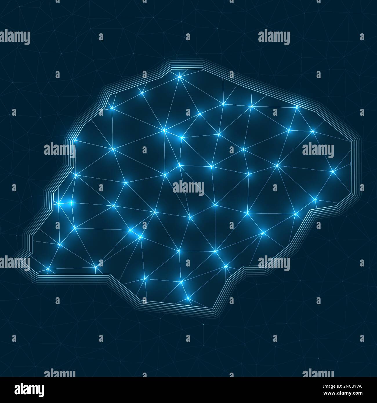 Inisheer network map. Abstract geometric map of the island. Digital ...