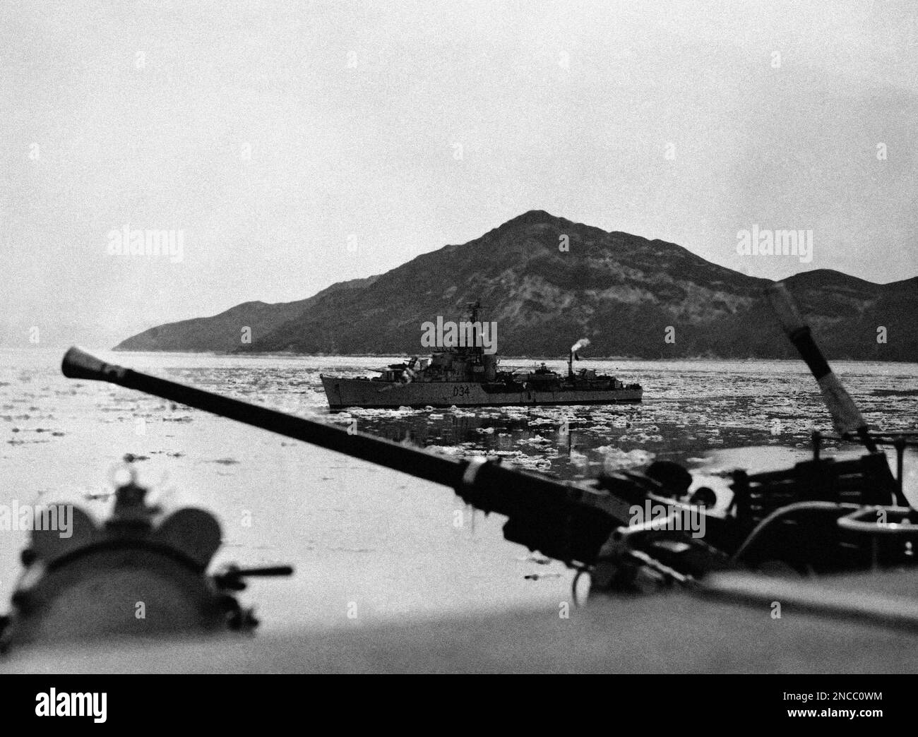 Britain's H.M.S. Cockade, one of the Royal Navy’s destroyers, engaged ...