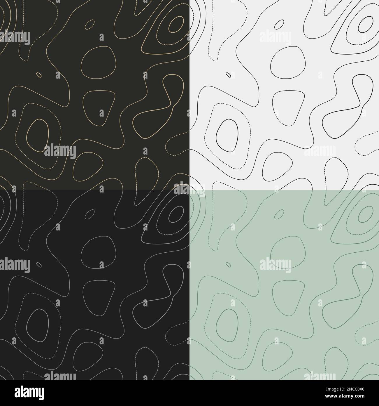 Topography patterns. Seamless elevation map tiles. Awesome isoline ...