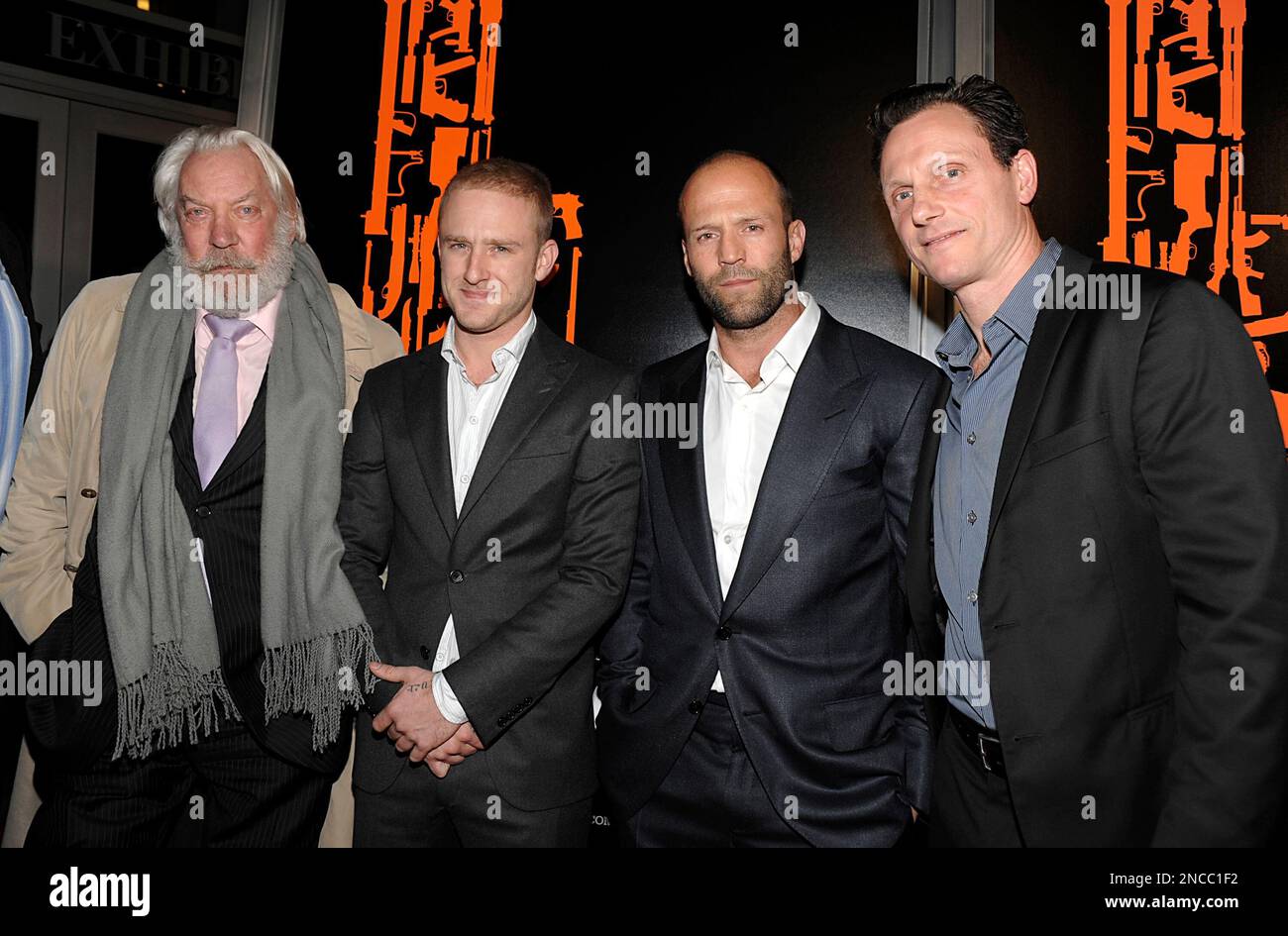 From left to right, actor Donald Sutherland, actor Ben Foster, actor ...