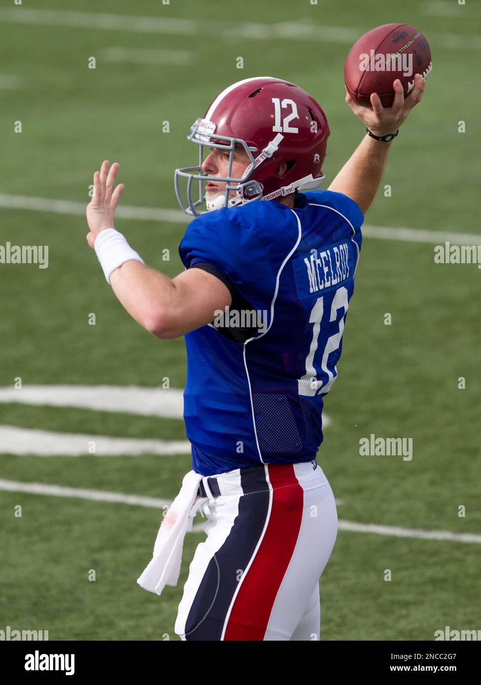 South squad quarterback Greg McElroy of Alabama throws during Senior ...