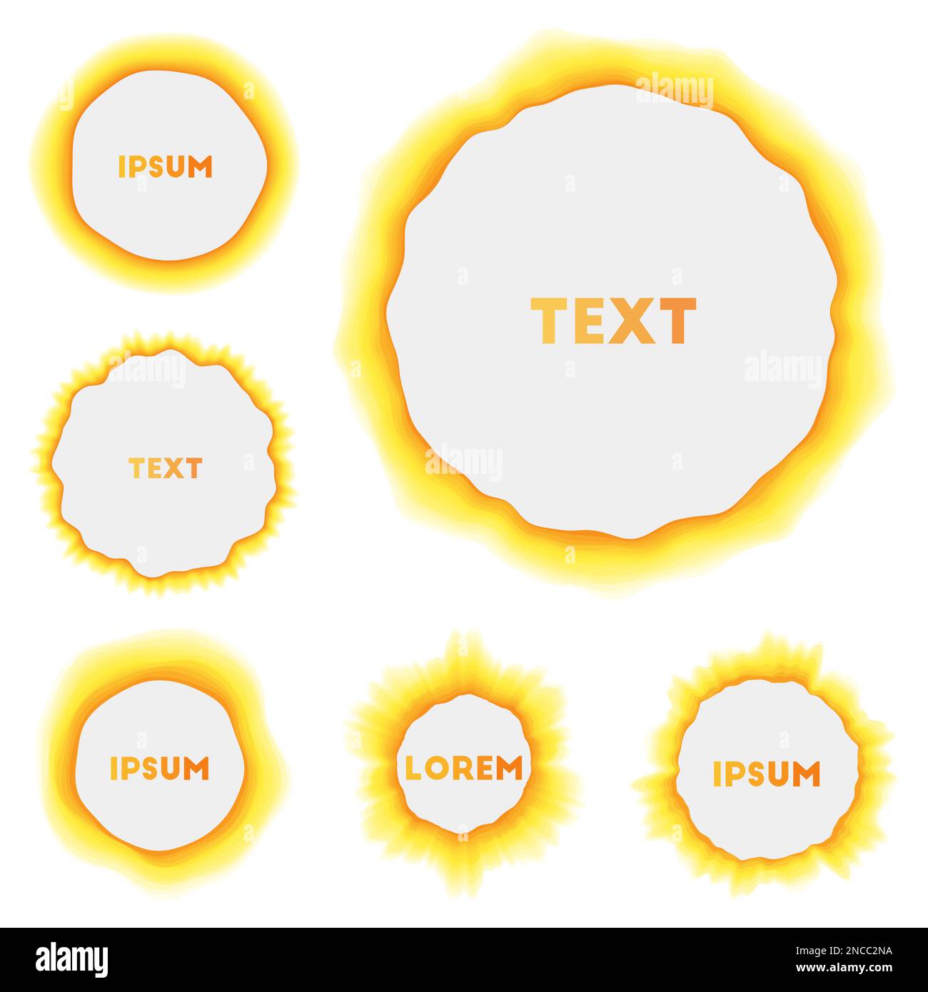 Collection of round shapes. Attractive circular backgrounds. Artistic ...