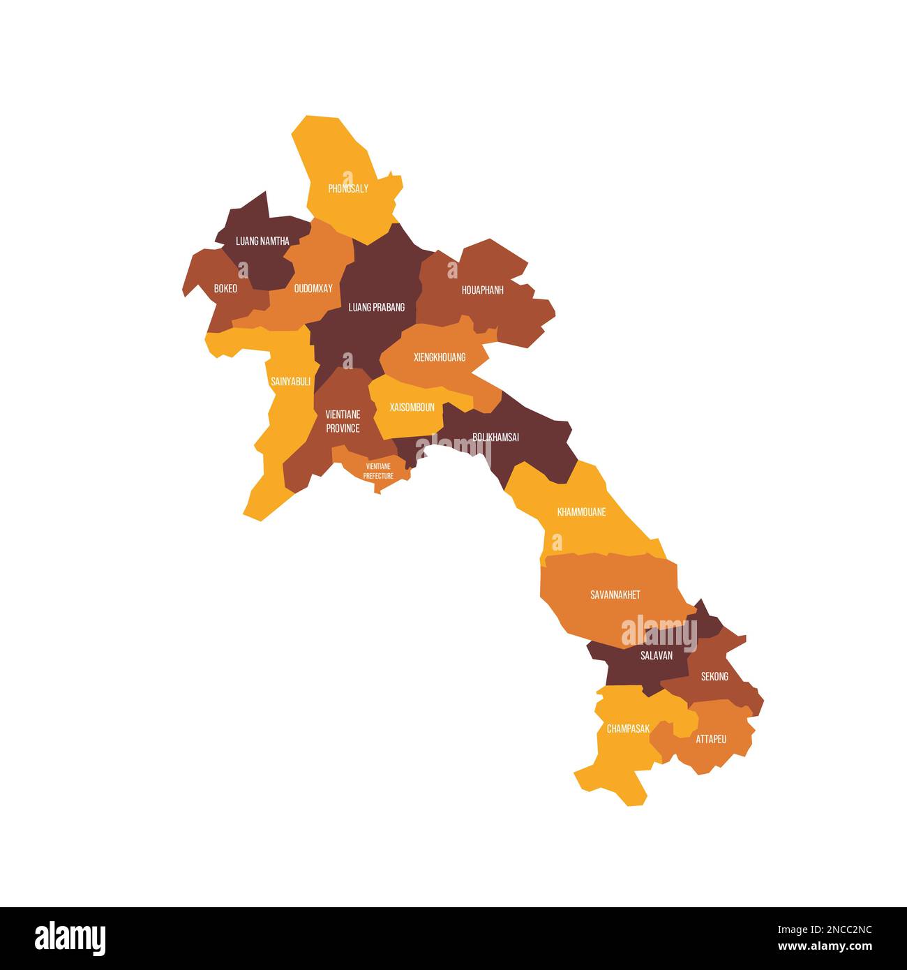 Laos political map of administrative divisions - provinces and ...