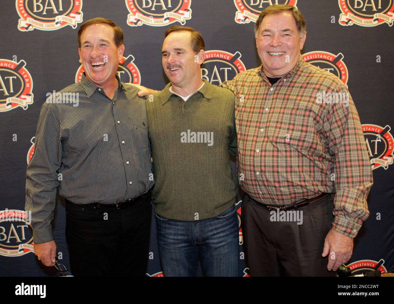 Former Major League players Steve Garvey, left, Howard Johnson, center ...