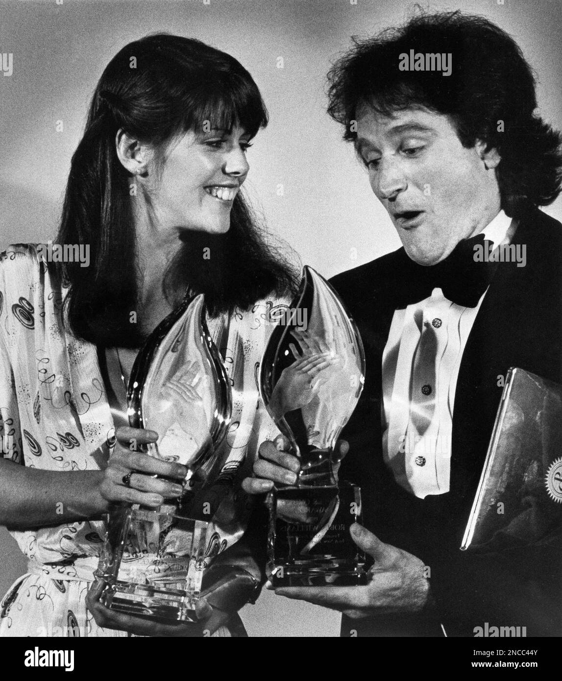 Robin Williams - "Mork" - gives his patented naive expression for an ...