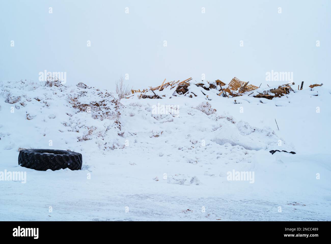 Environmental pollution with plastic, garbage, waste. Land fill full ...