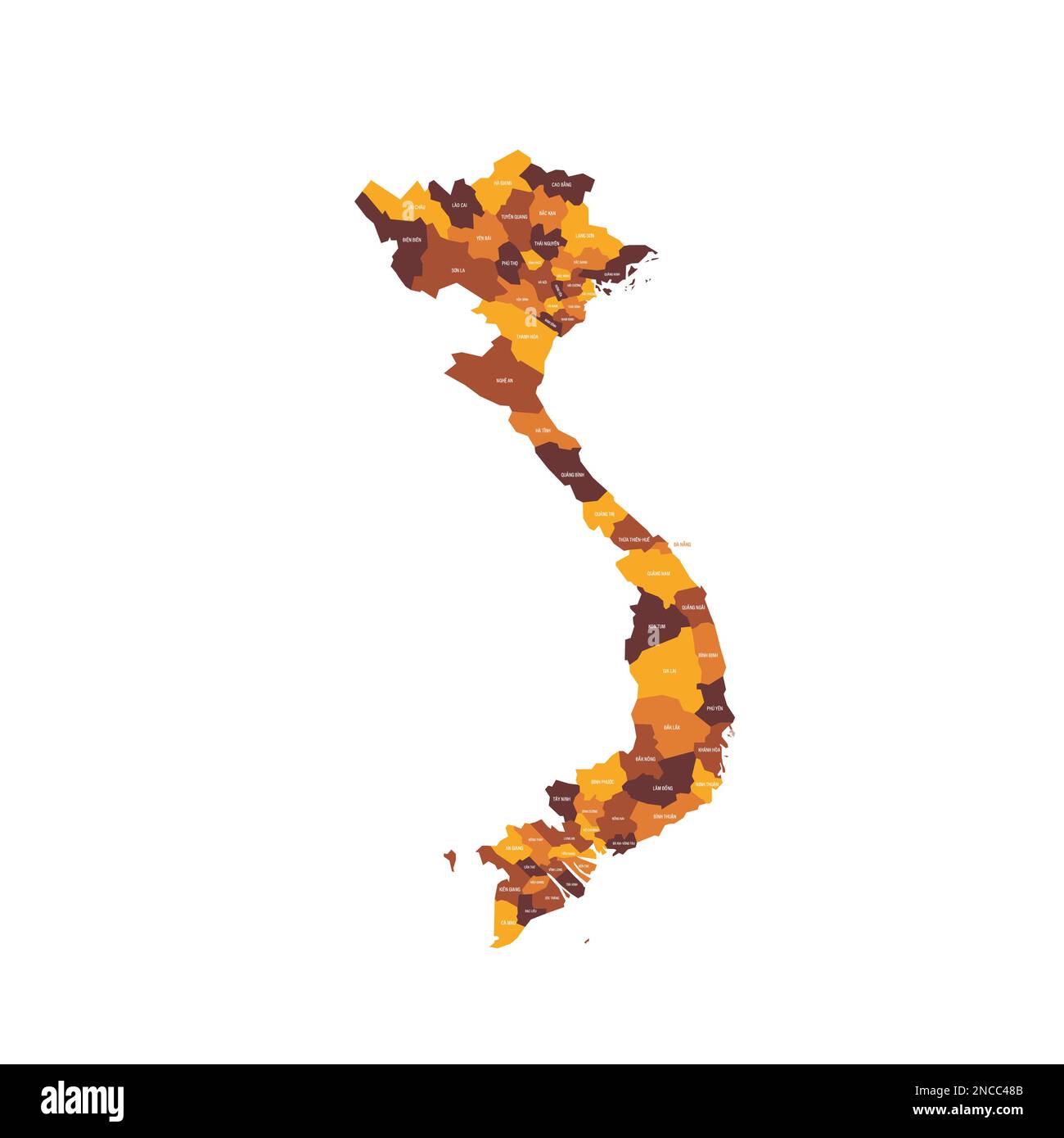 Vietnam political map of administrative divisions - provinces and ...