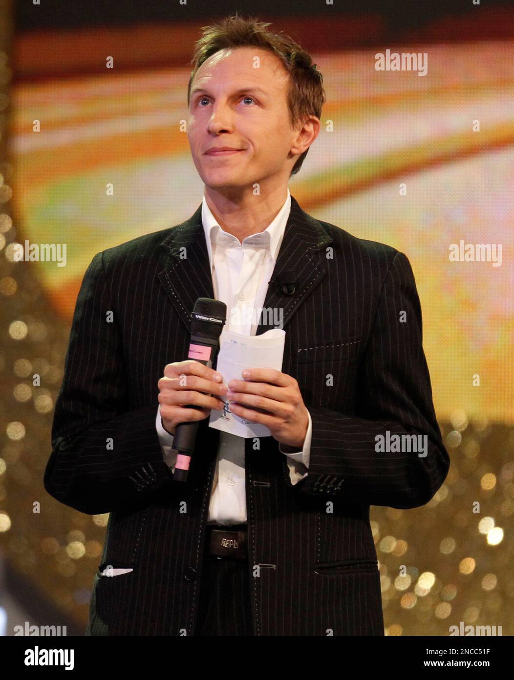 Italian comedian Cristiano Militello attends the Italian Soccer Awards ...