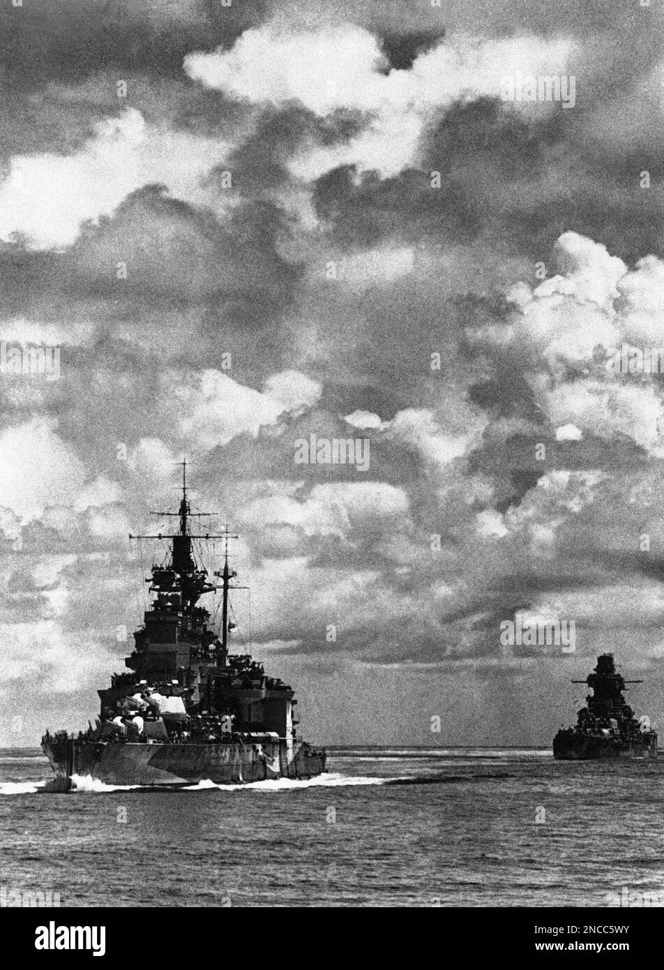 British battleship H.M.S. Valiant, with French battleship Richelieu ...