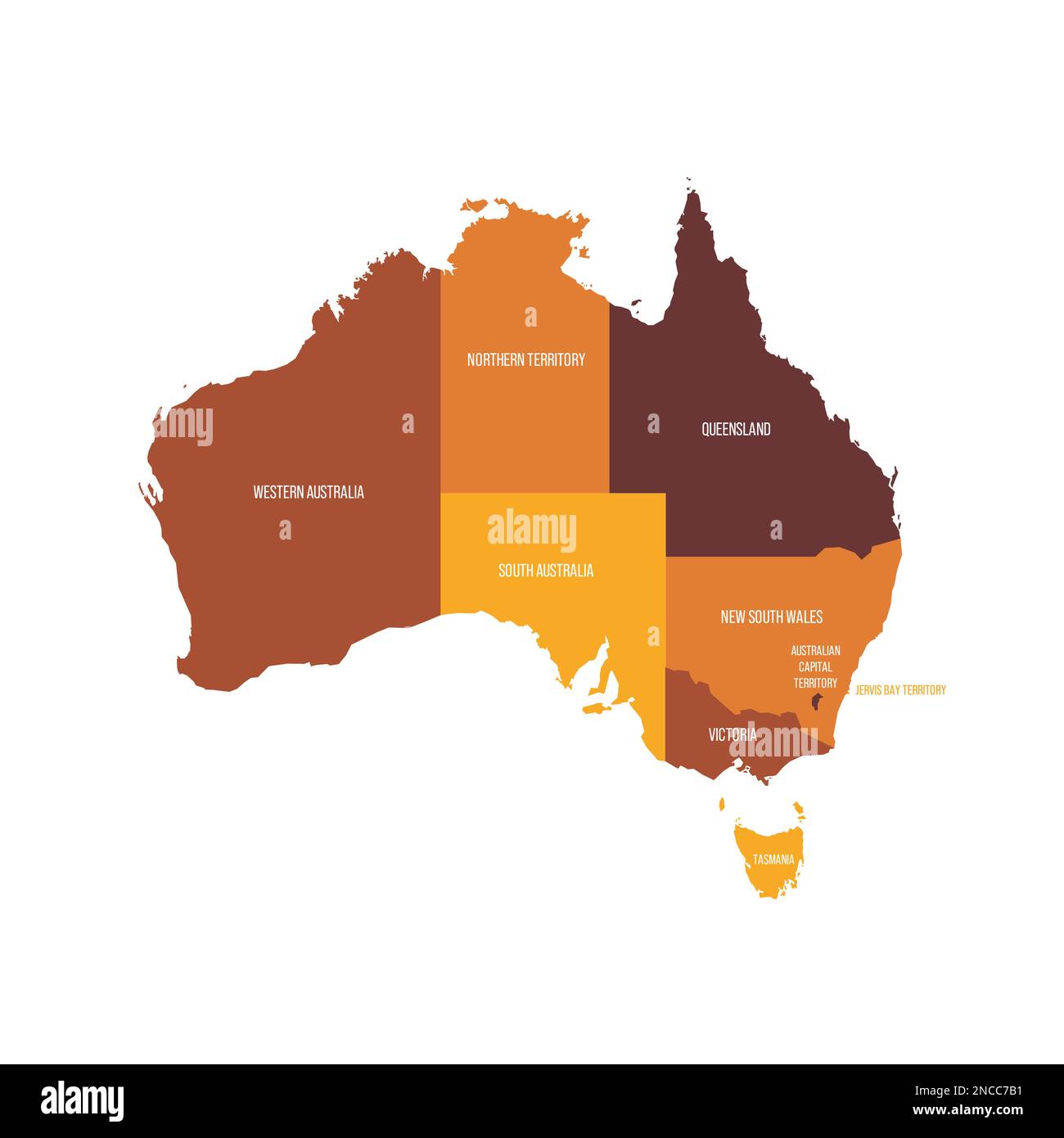 Australia political map of administrative divisions - states and ...
