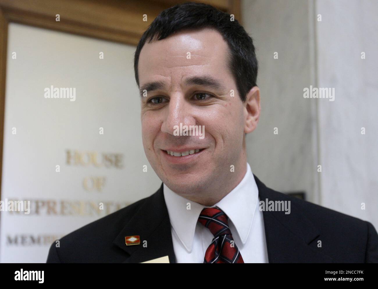 Rep. David Meeks, R-Conway, is interviewed outside of the House chamber ...