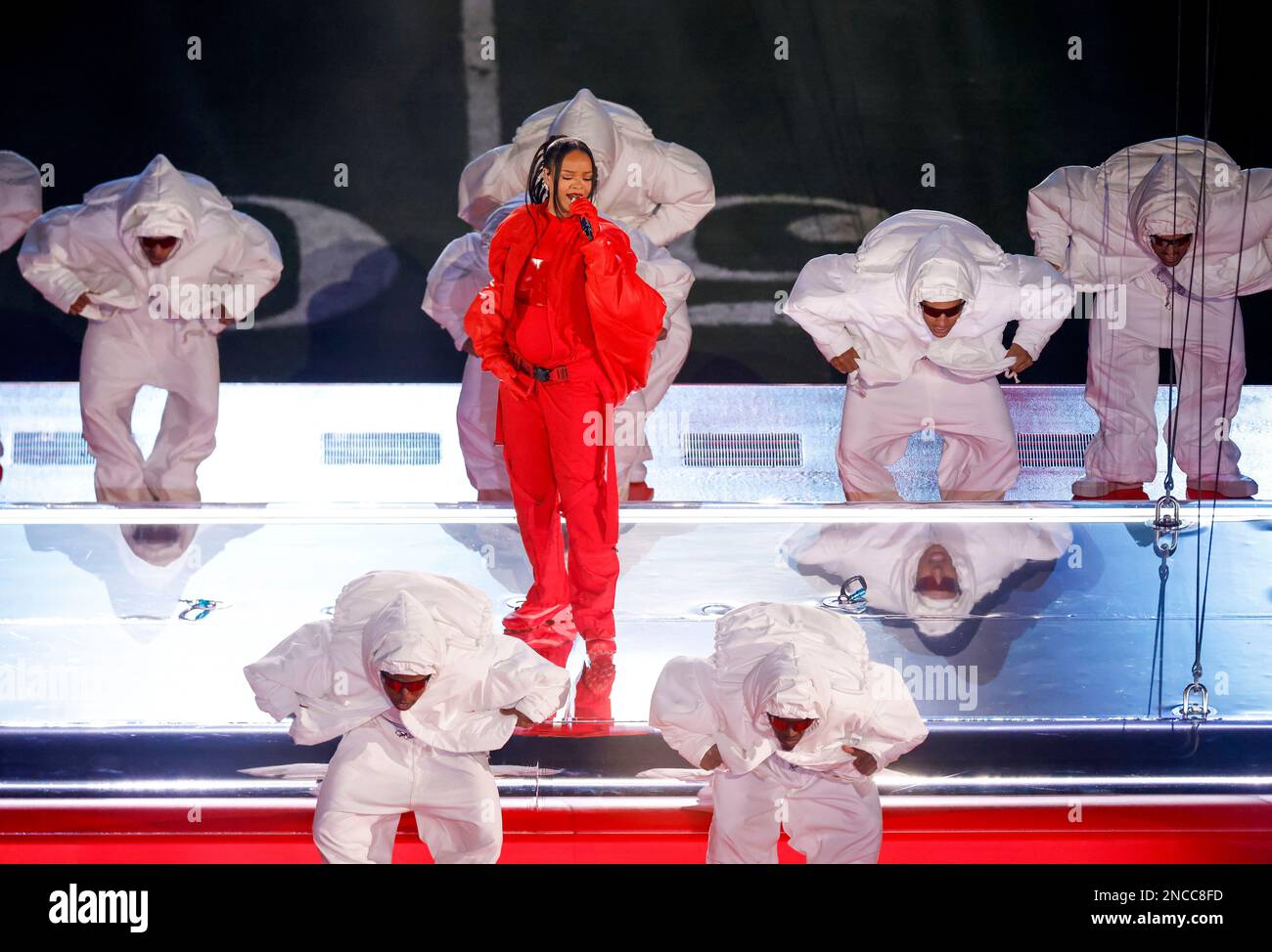 Rihanna performs during the halftime show of the NFL Super Bowl 57 LVII ...
