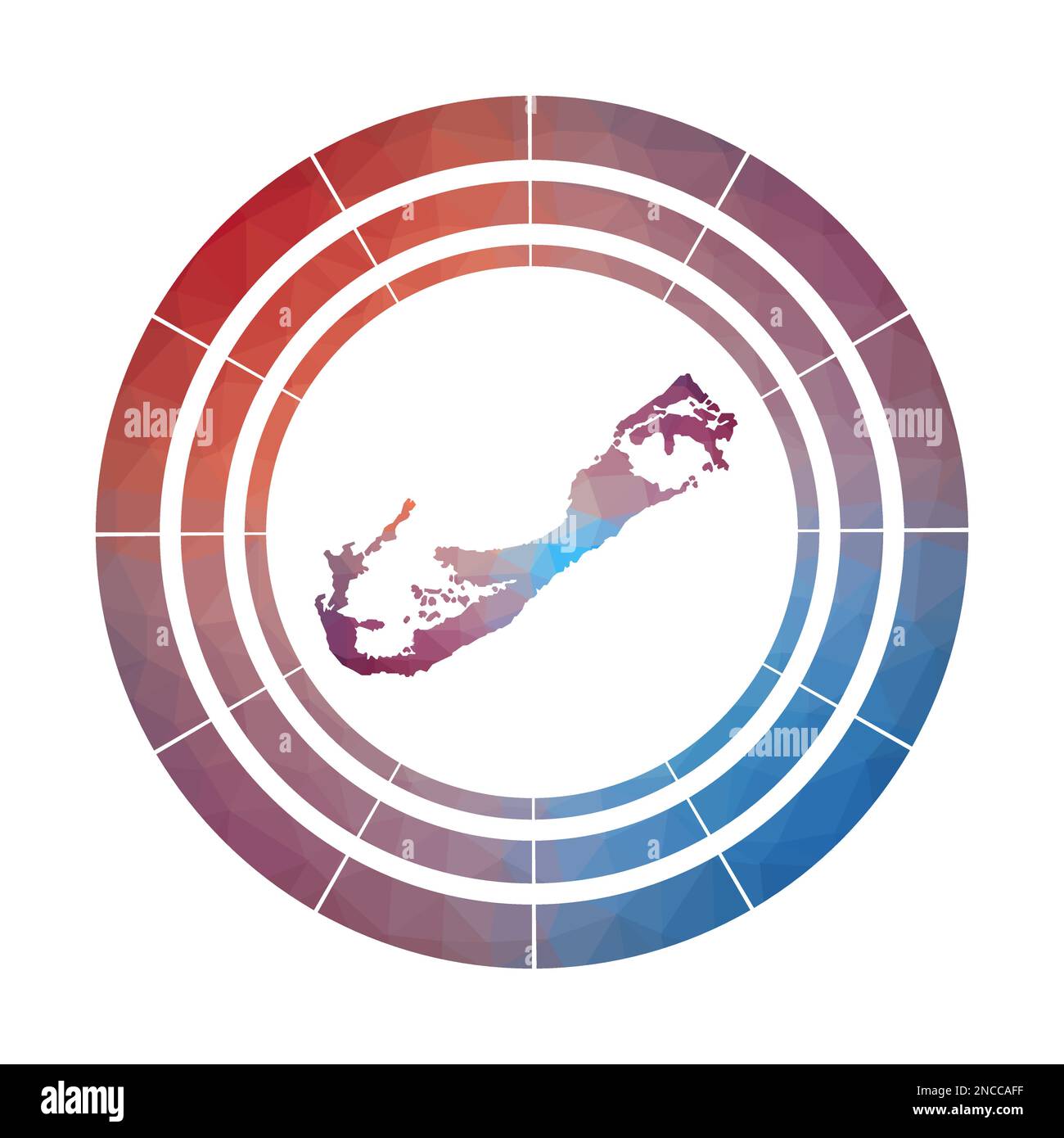 Bermuda badge. Bright gradient logo of island in low poly style ...